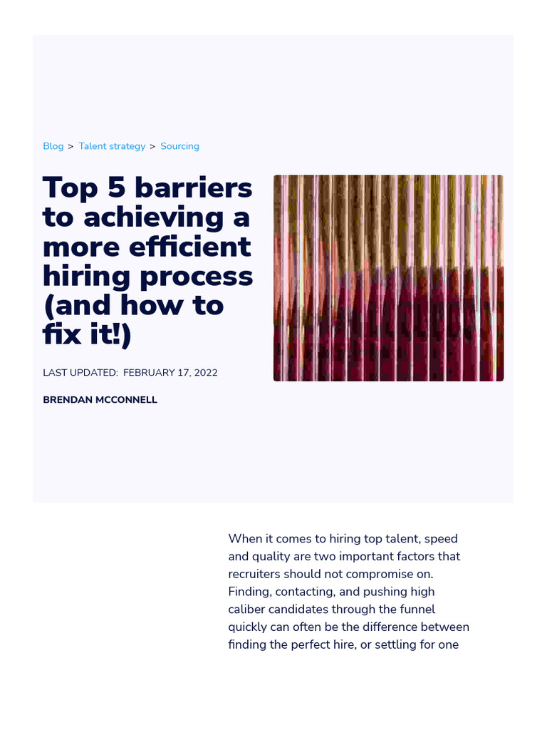 5 Barriers to Efficient Hiring Process | PDF | Recruitment | Business
