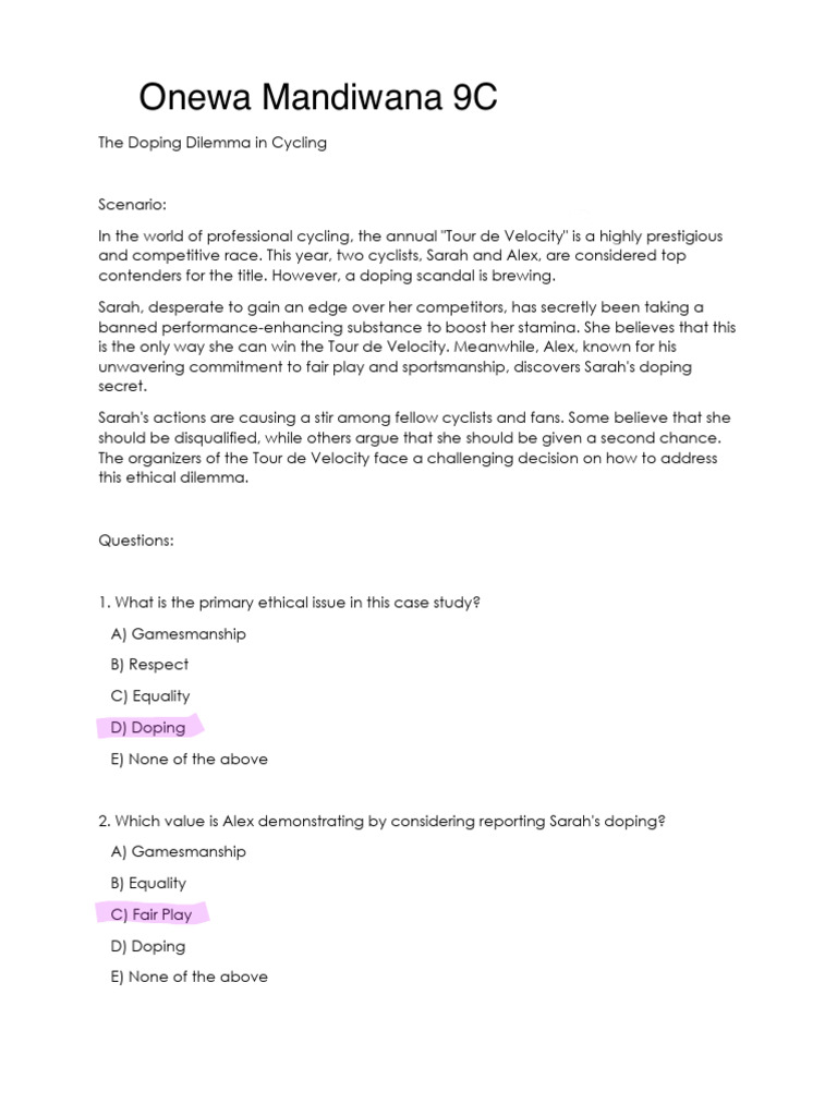 Edited – Sports Ethics | PDF | Doping In Sport