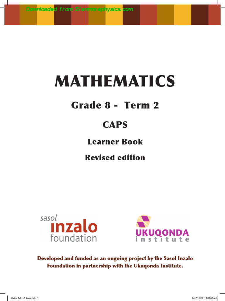 Math Gr8 Learner Book Term 2 | PDF | Algebra | Equations
