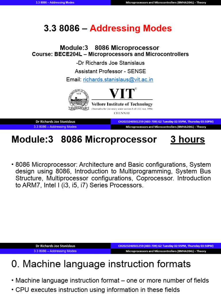 MPMC - 3.3 8086 - Addressing Modes | PDF | Central Processing Unit | Office Equipment