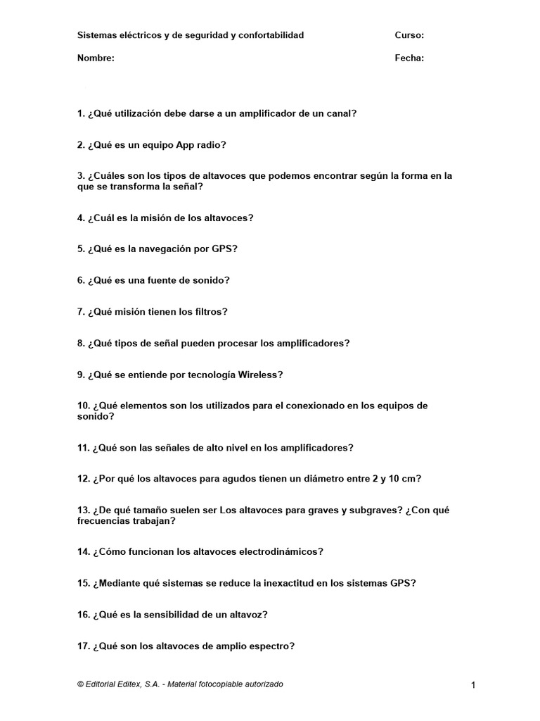 Exam 5 | PDF | Altoparlante | Ingenieria Eléctrica
