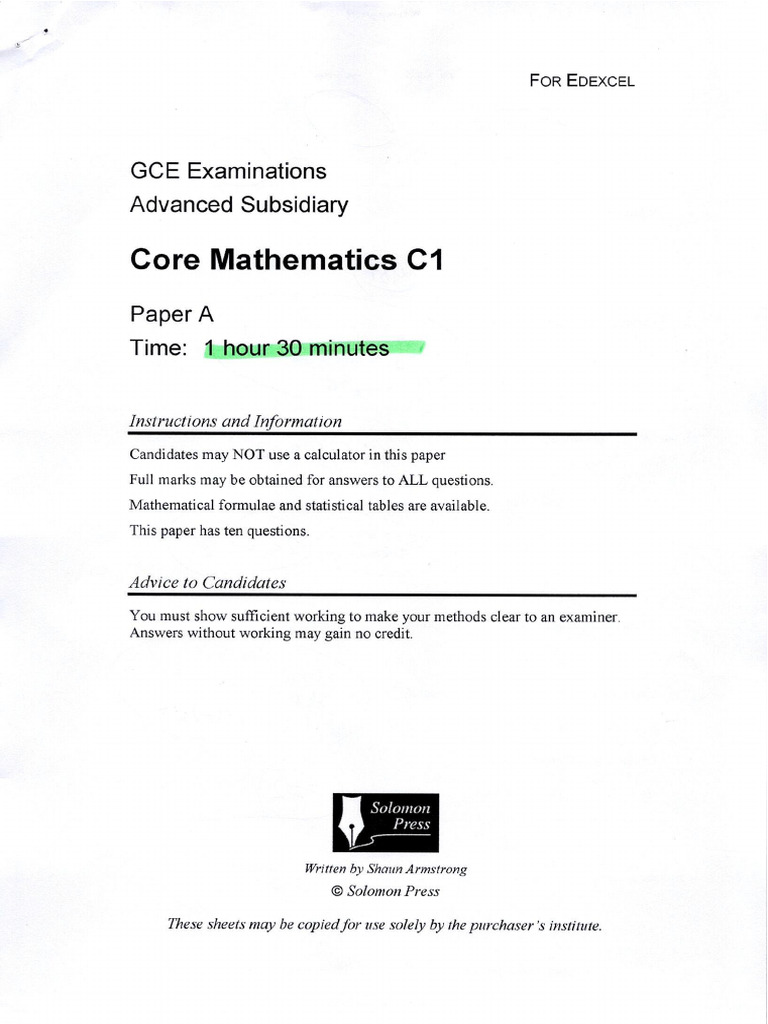 Taekyoung LEE Y12 - Maths Entrance Test | PDF