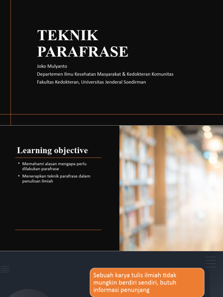 Teknik Parafrase Cegah Plagiarisme | PDF