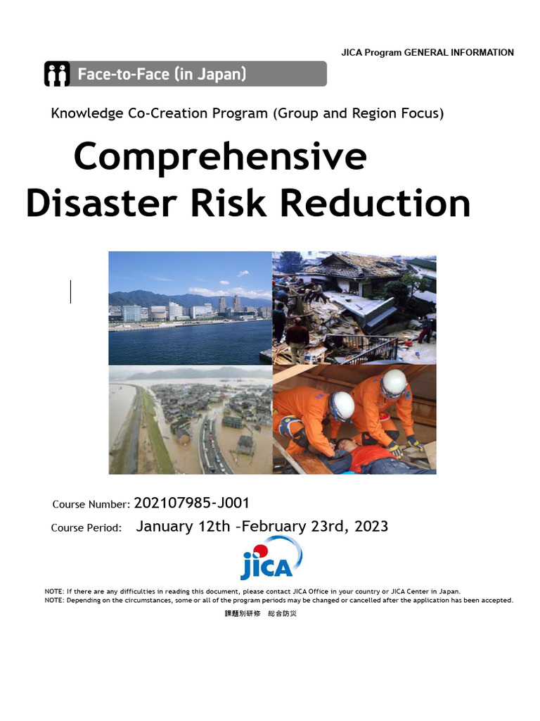 Comprehensive Disaster Risk Reduction: Knowledge Co-Creation Program (Group and Region Focus ...