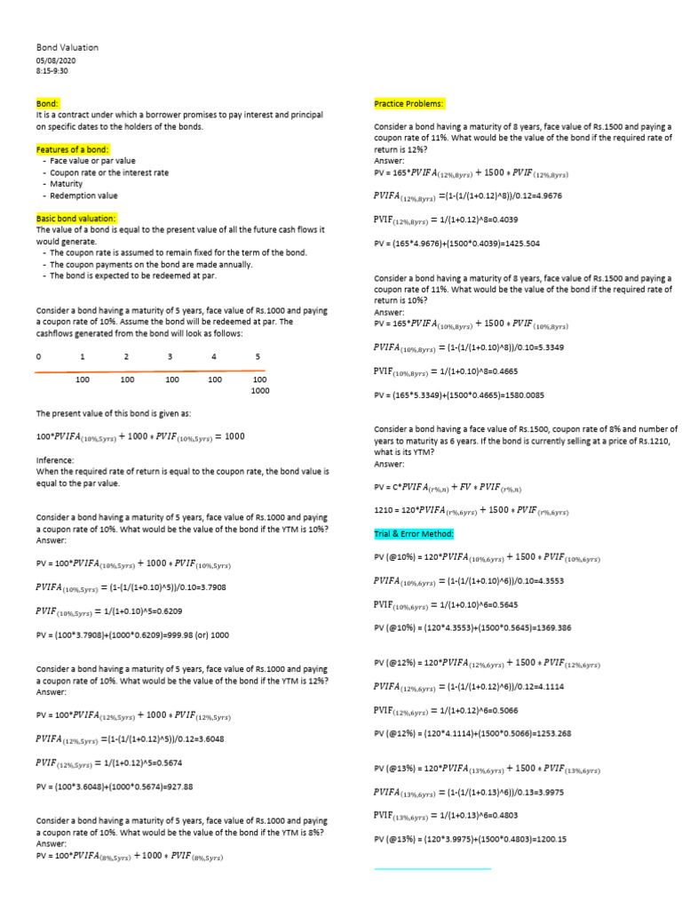 Bond Valuation | PDF