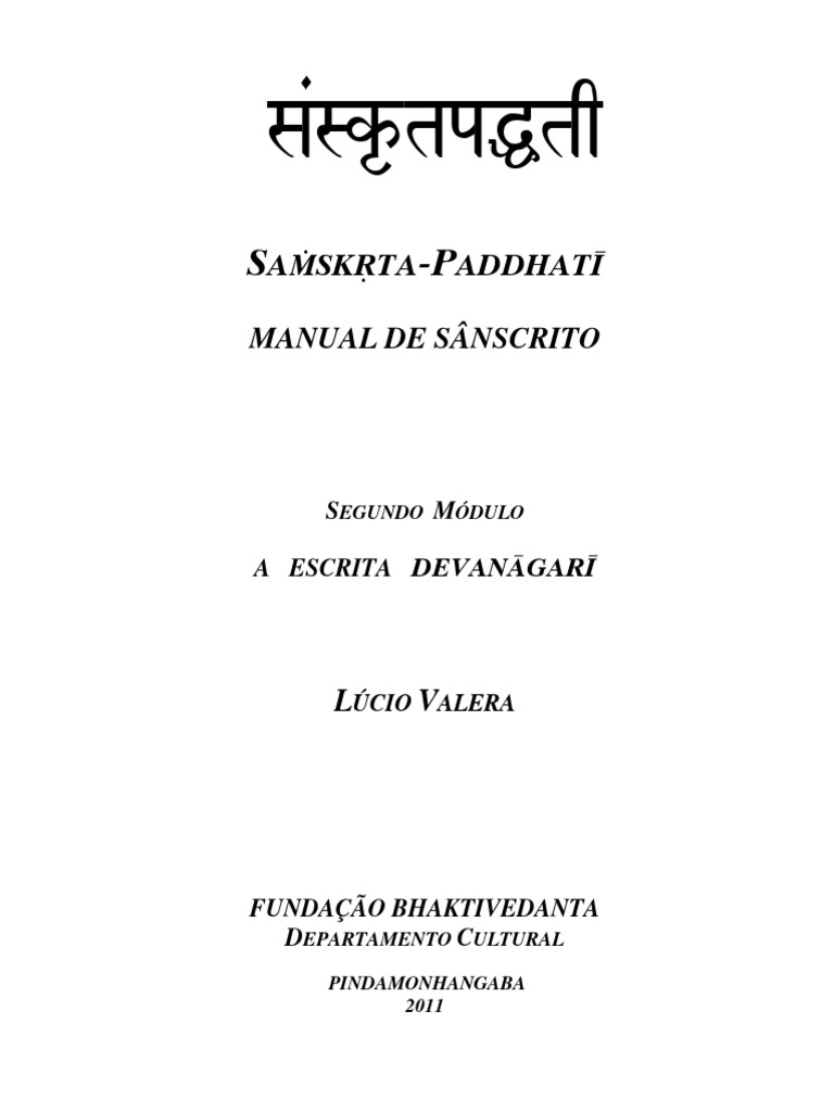 Manual de Sânscrito: Escrita Devanagari | PDF | Vogal | Sílaba