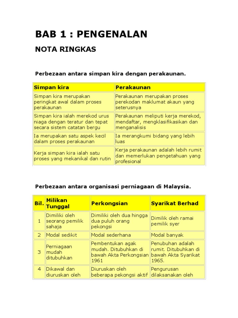 Nota Akaun | PDF