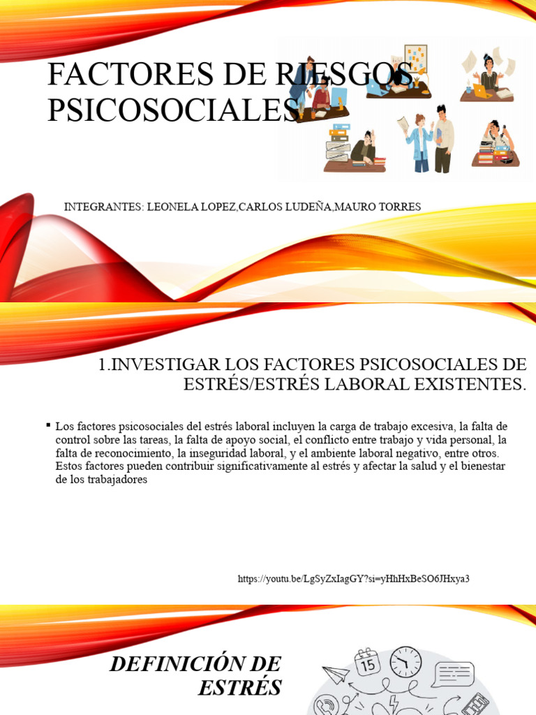 Factores de Riesgos Psicosociales | PDF | Estrés (biología) | Ansiedad