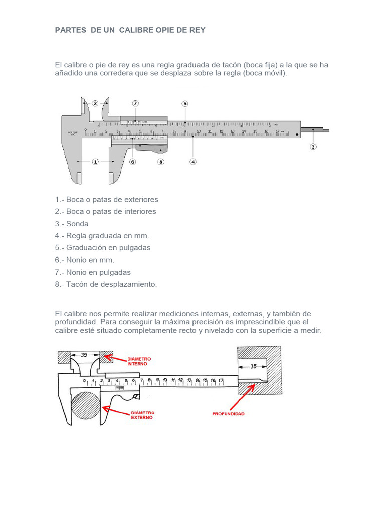 Partes de Un Calibre | PDF