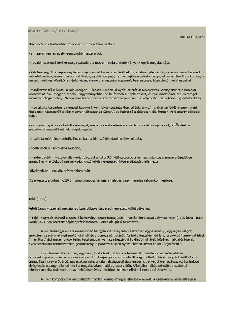 Arany János | PDF