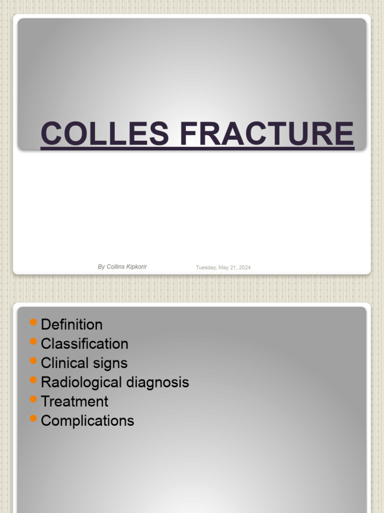 Colles Fracture | Download Free PDF | Anatomy | Injury