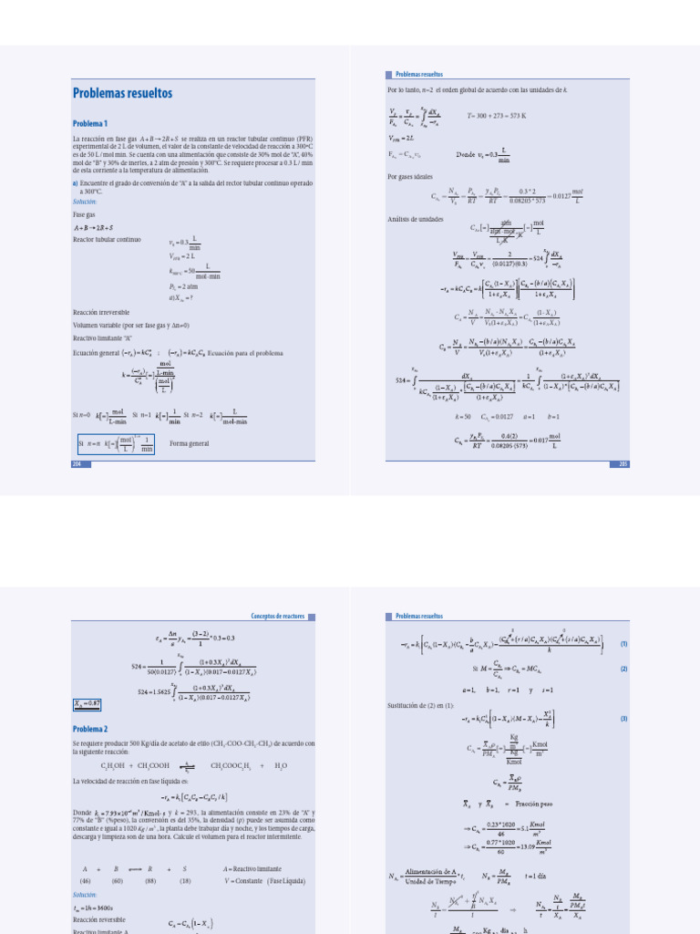 Diseno de Reactores Homogeneos2(2) | PDF | Reactor Quimico | Gases