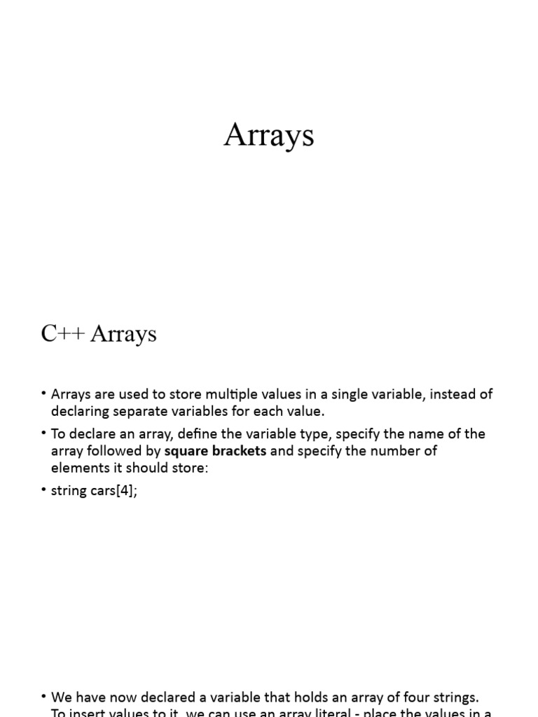 Arrays | Download Free PDF | Computer Programming | Software Development