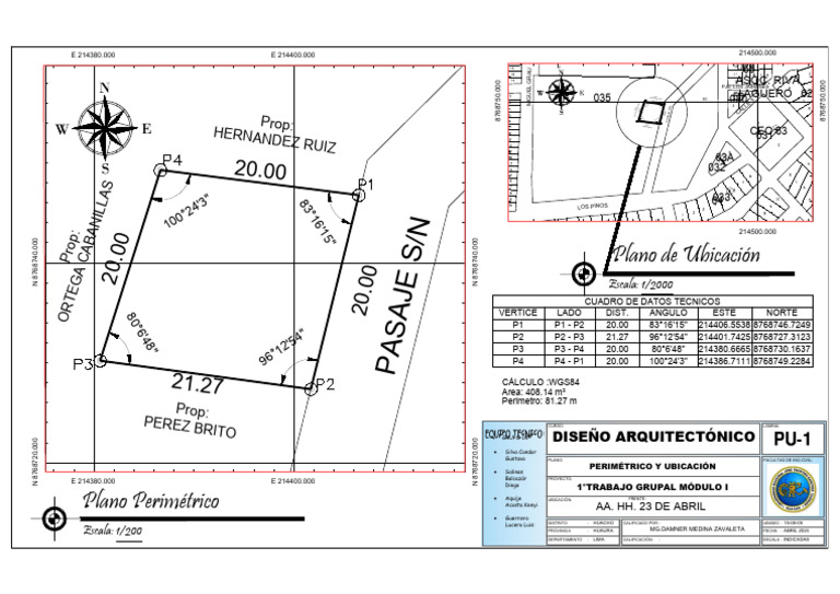 Plano Perimetrico y Ubicacion | PDF