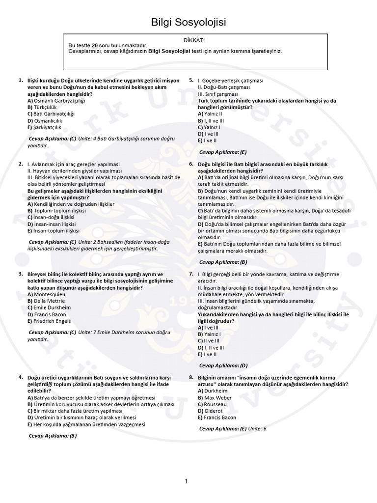 Bilgi Sosyolojisi | PDF