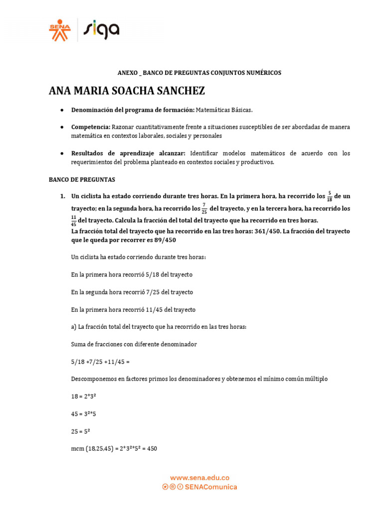 Actividad 1 Ana Mat | PDF | Matemáticas | Aritmética