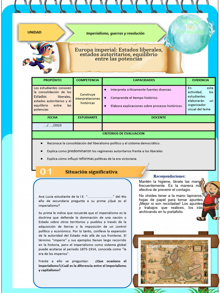 Ficha de Actividad CCSS 4°-Semana 1 | PDF | Austria Hungría | imperio Alemán