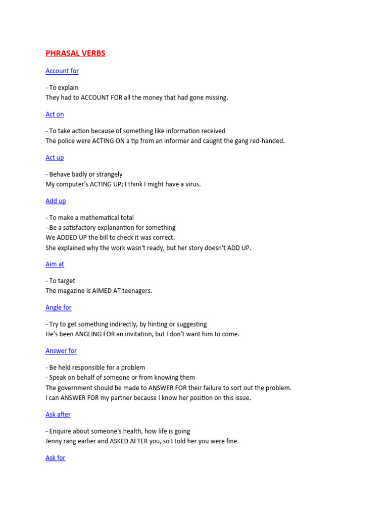 Phrasal Verbs | PDF