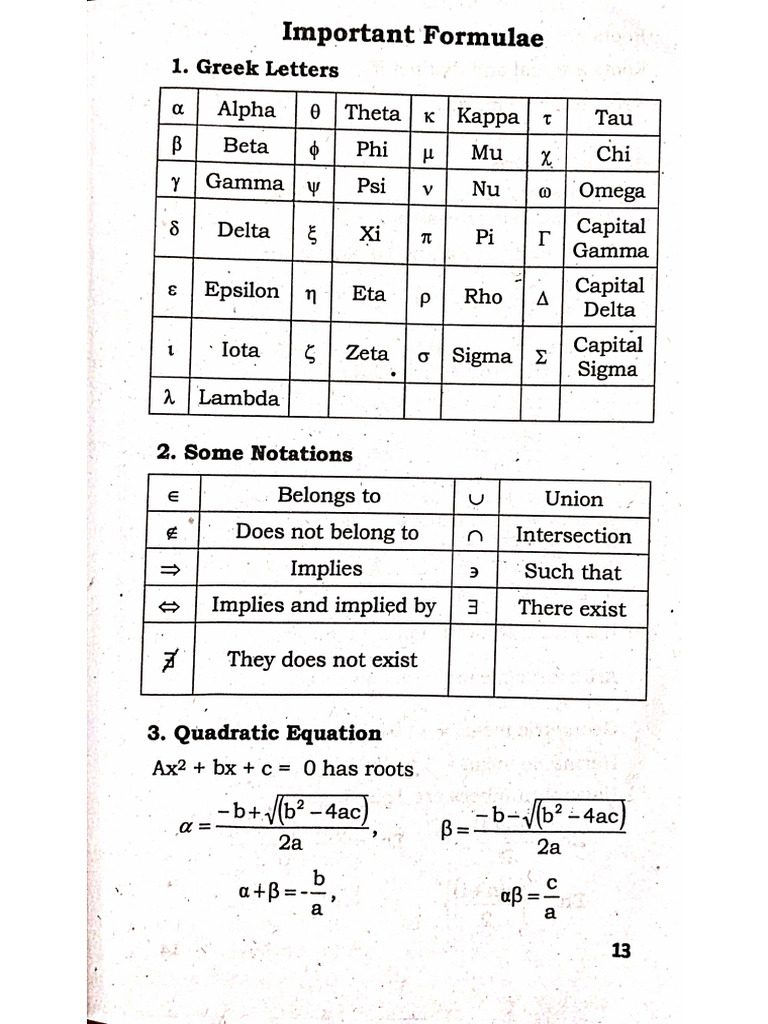 Maths All Important Formula | PDF