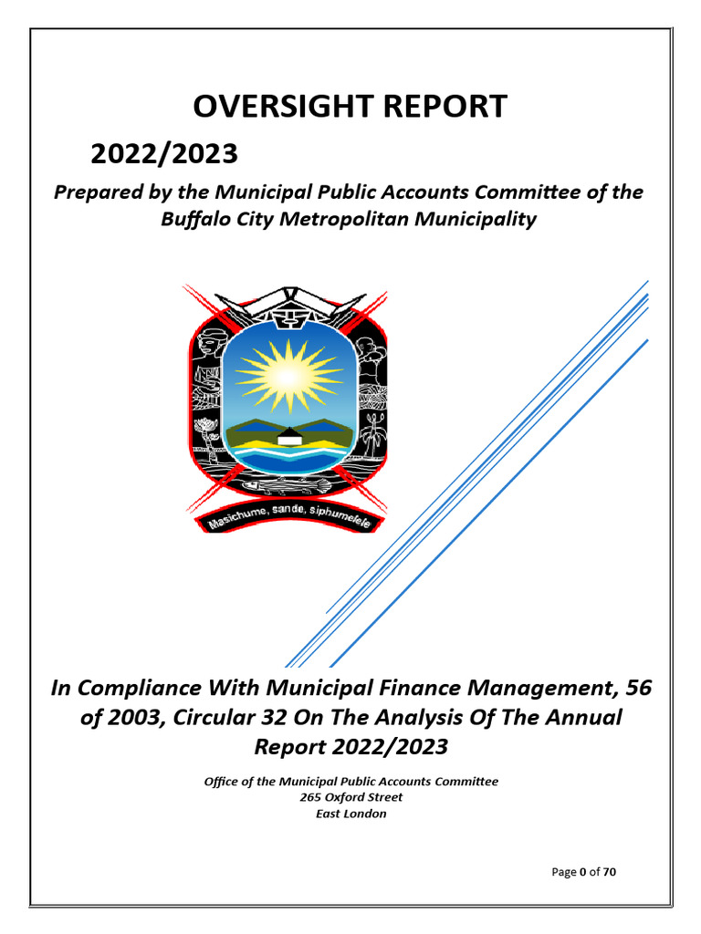 BCMM MPAC Oversight Report 2022-2023 | PDF | Auditor's Report | Audit