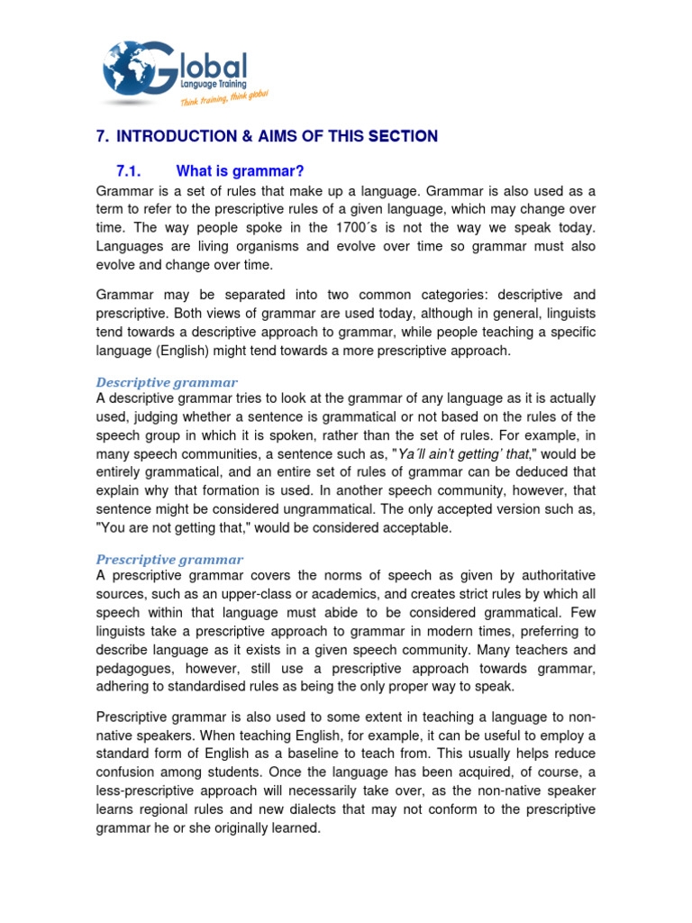 Introduction Aims | PDF | Grammar | English Language