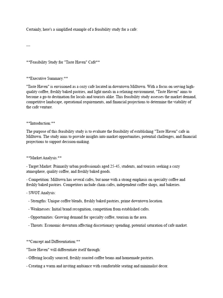 Feasibility Study | Download Free PDF | Feasibility Study | Marketing