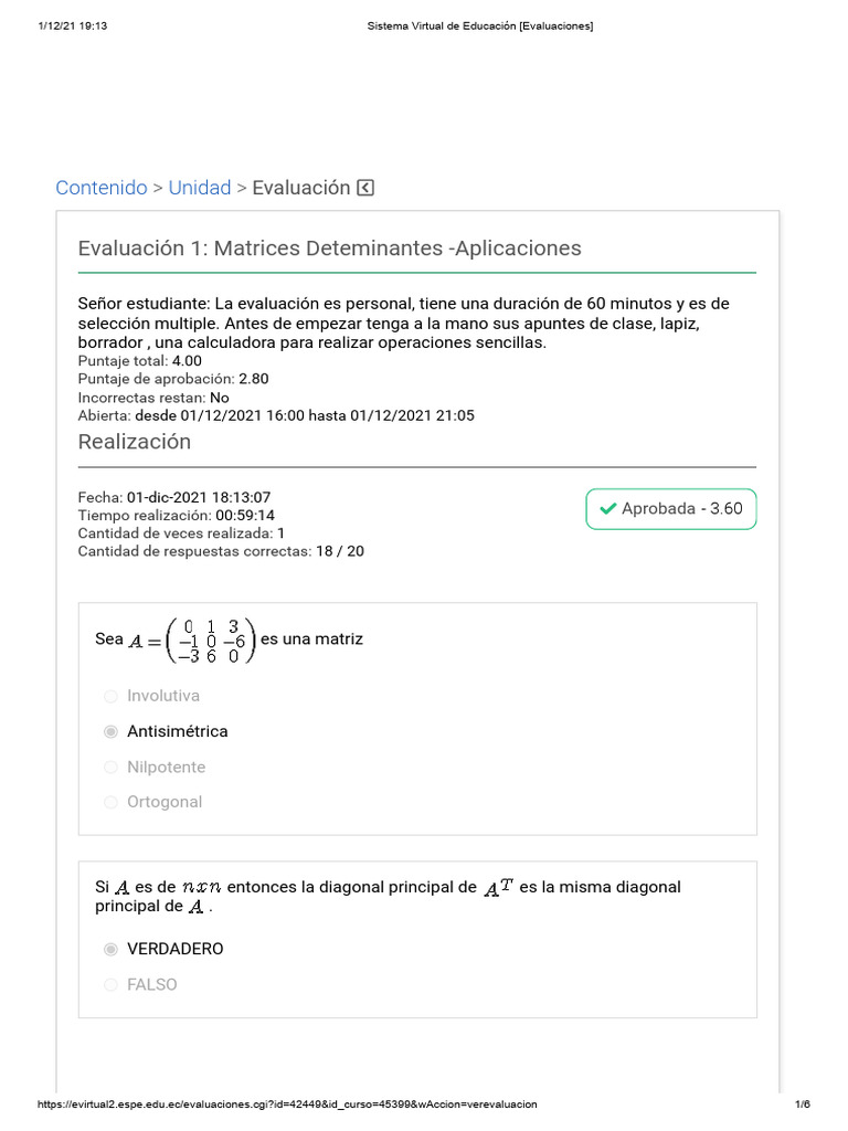 prueba matrices | PDF | Matriz (Matemáticas) | Álgebra lineal