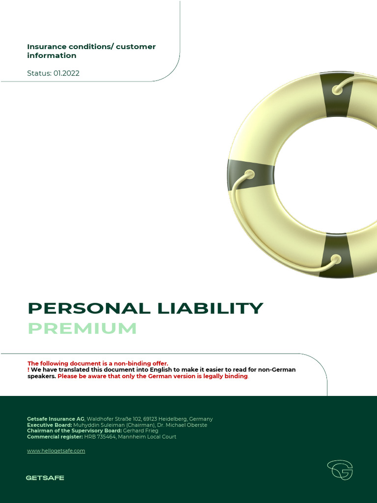 Personal Liability Insurance Overview | PDF | Insurance | Payments