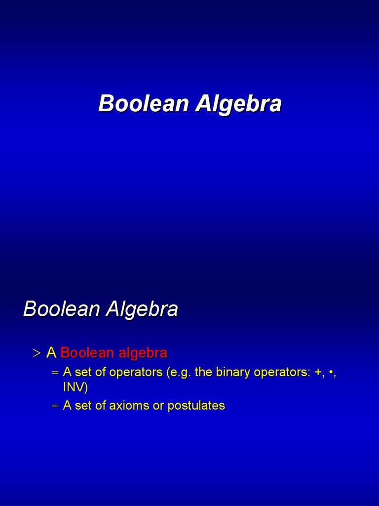 Boolean Algebra | PDF | Boolean Algebra | Teaching Mathematics