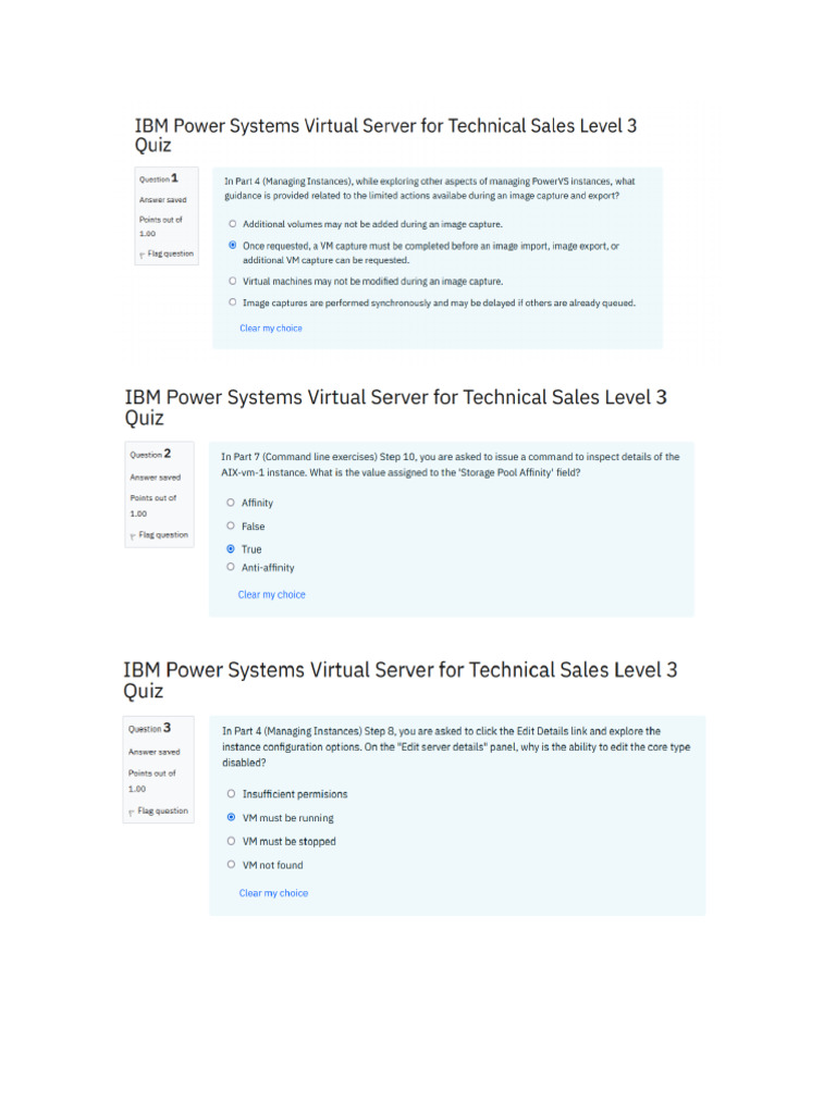 Ibm Power Systems Virtual Server For Technical Sales Level 3 Quiz Pdf 