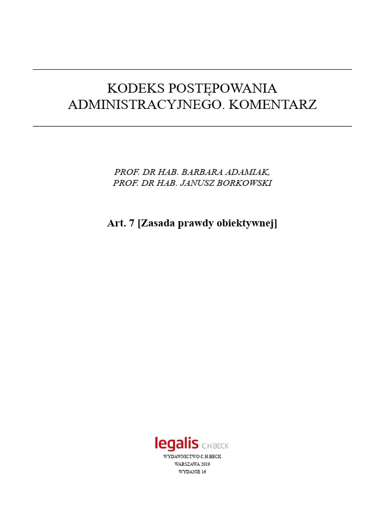 Art 7 KPA Adamiak 2019 Wyd 16 Adamiak | PDF