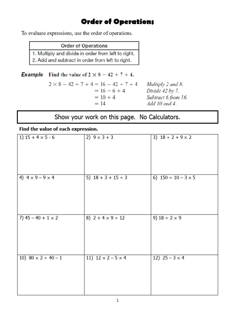 Math Operations Practice Worksheets | PDF | Arithmetic | Mathematics