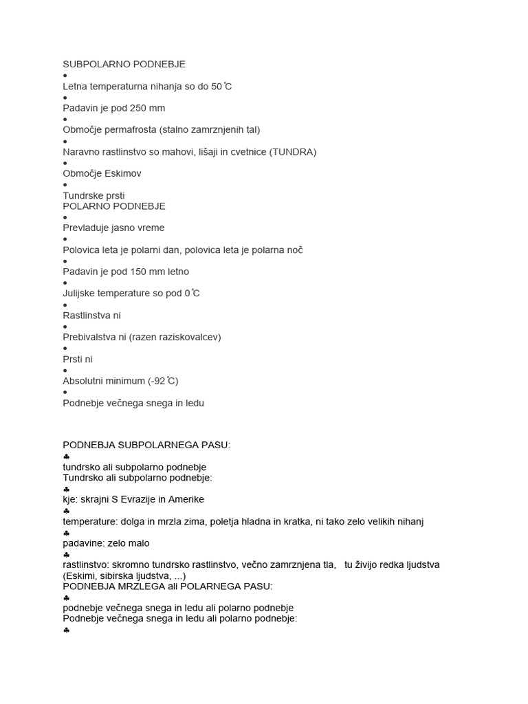 Subpolarno Podnebje | PDF