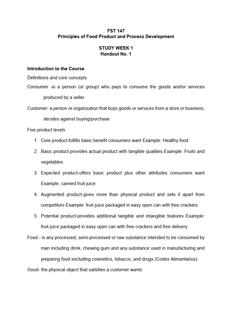 Handout Study Week 1 | PDF | Product (Business) | Goods