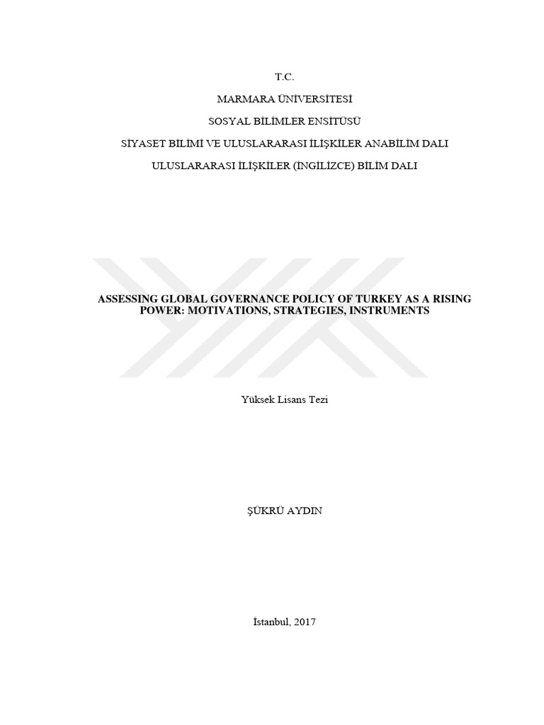 Turkey's Global Governance Strategies | PDF | Policy | Governance