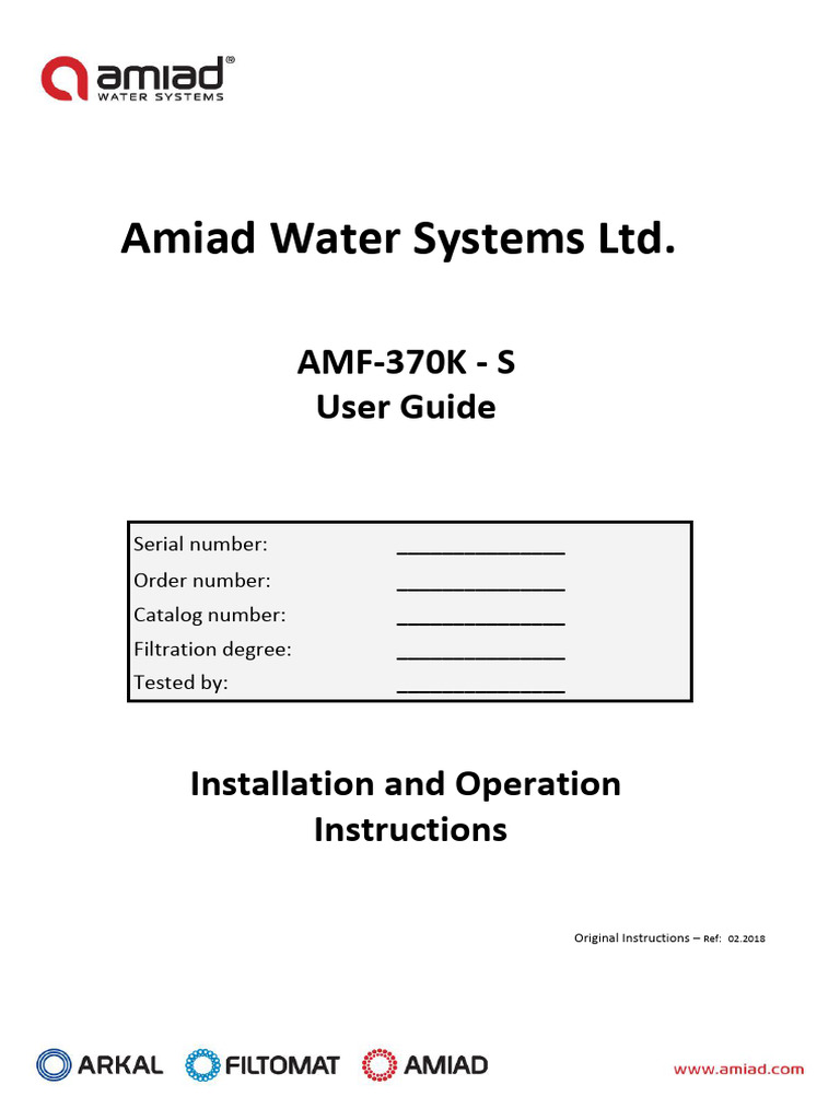 Amf 370k S Iom en 1 | PDF | Valve | Pump