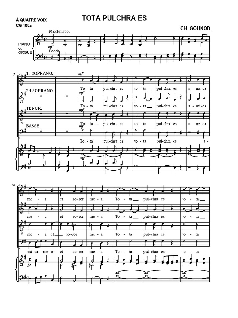 Tota Pulchra Es + | PDF