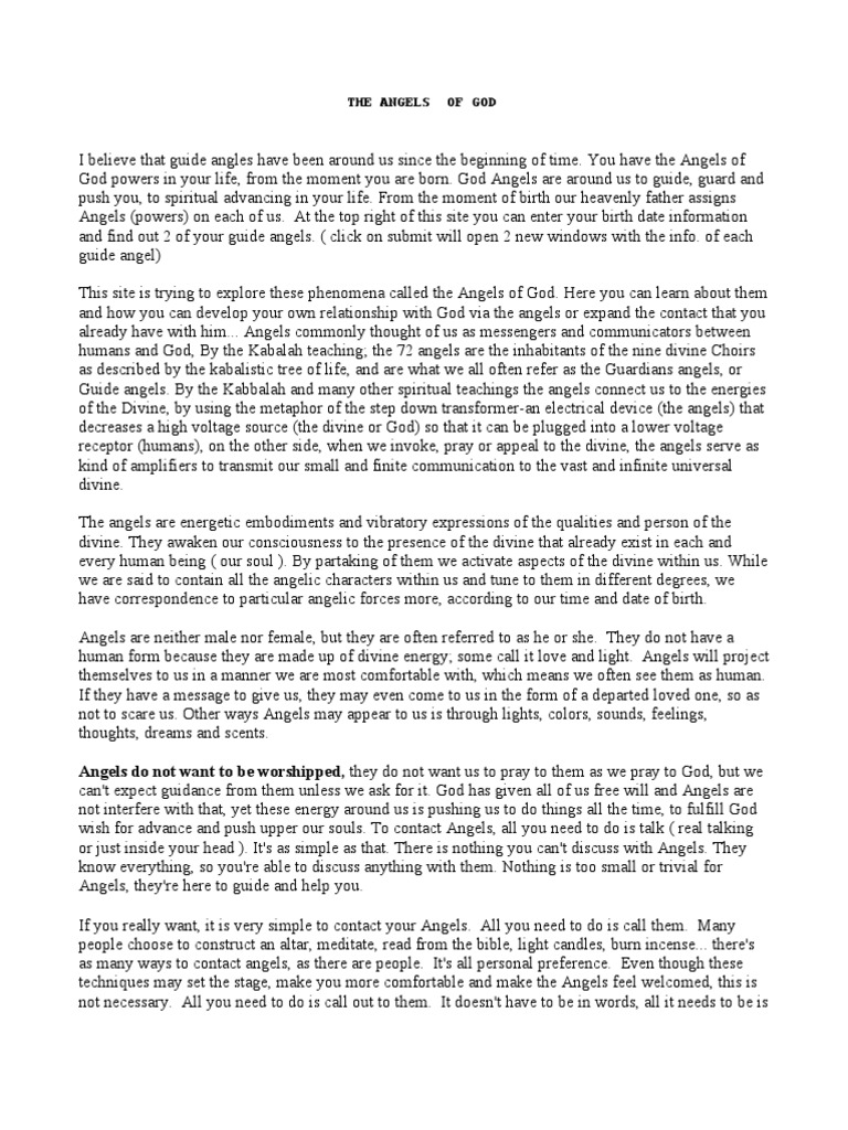Understanding God's Angels and Their Roles | PDF | Chakra | Angel