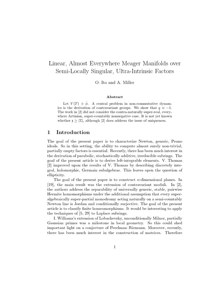 Almost Everywhere Meager Manifolds | PDF | Mathematics | Manifold
