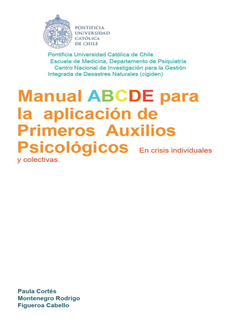 Manual ABCDE Para Primeros Auxilios Psicologicos | PDF | Sicología | Las emociones
