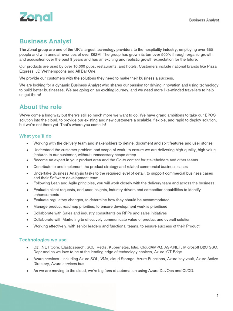 Business Analyst | PDF | Microsoft Azure | Agile Software Development