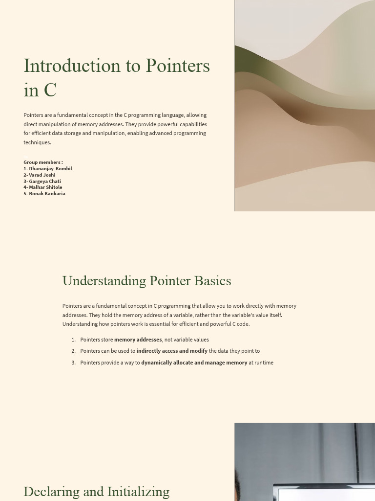 Introduction To Pointers In C Pdf Pointer Computer Programming Data