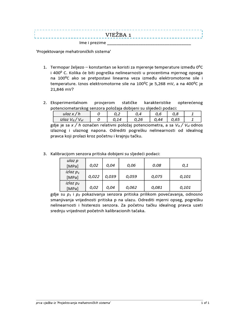 Vjezba 1 - ProMeSis | PDF