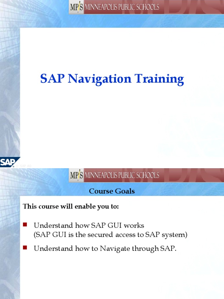 SAP Navigation Training2 | PDF | Menu (Computing) | Icon (Computing)