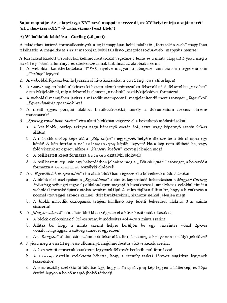 Gyakorlati Minta Feladatok | PDF