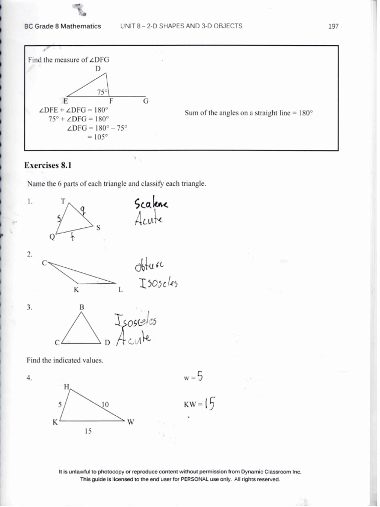 NiMi Math 8 Unit 8 Exercises and Unit 8 Test, May 2024 | PDF