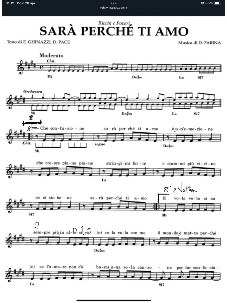 Sarà Perché Ti Amo | PDF