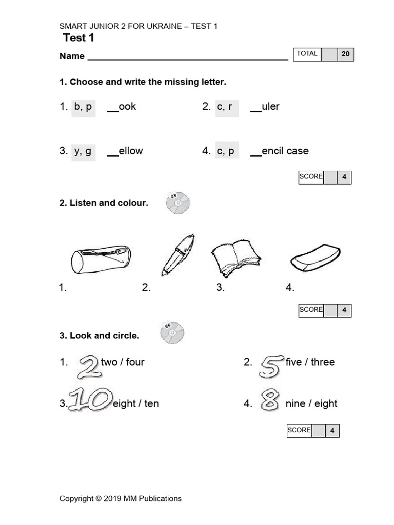 Smart Junior 2 For Ukraine-Test 1 | PDF