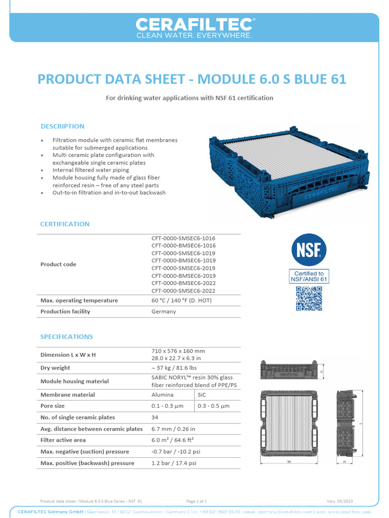 Product Data Sheet - Module 6.0 S Blue 61 | PDF
