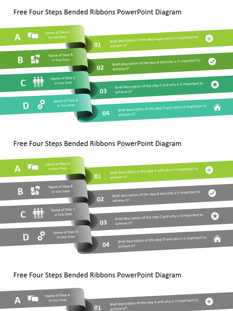 FF377 01 Steps Curved Ribbons Powerpoint Diagram | PDF